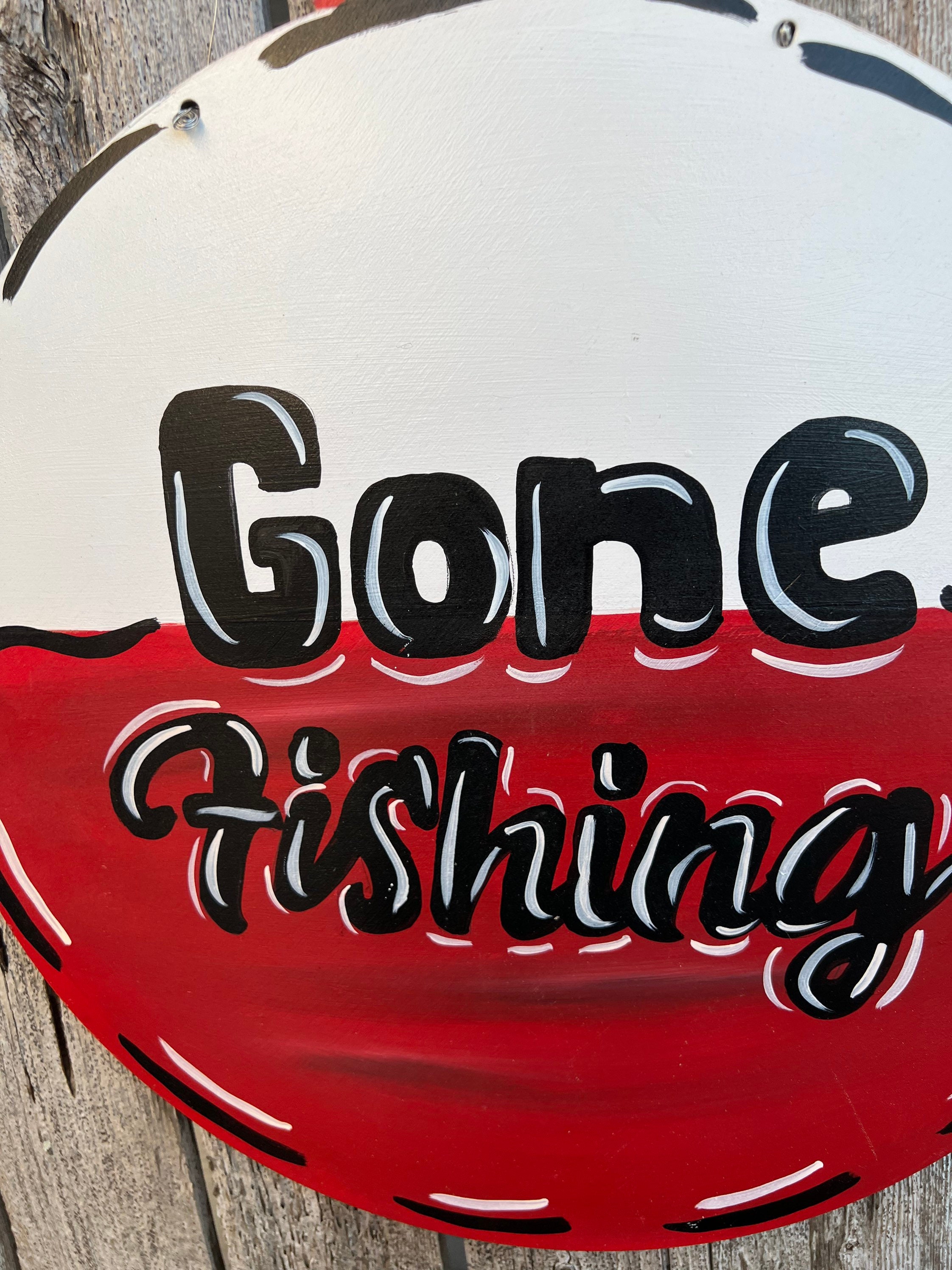 Gone Fishing Door Hanger, Fishing Door Hanger, Retirement Gift ...