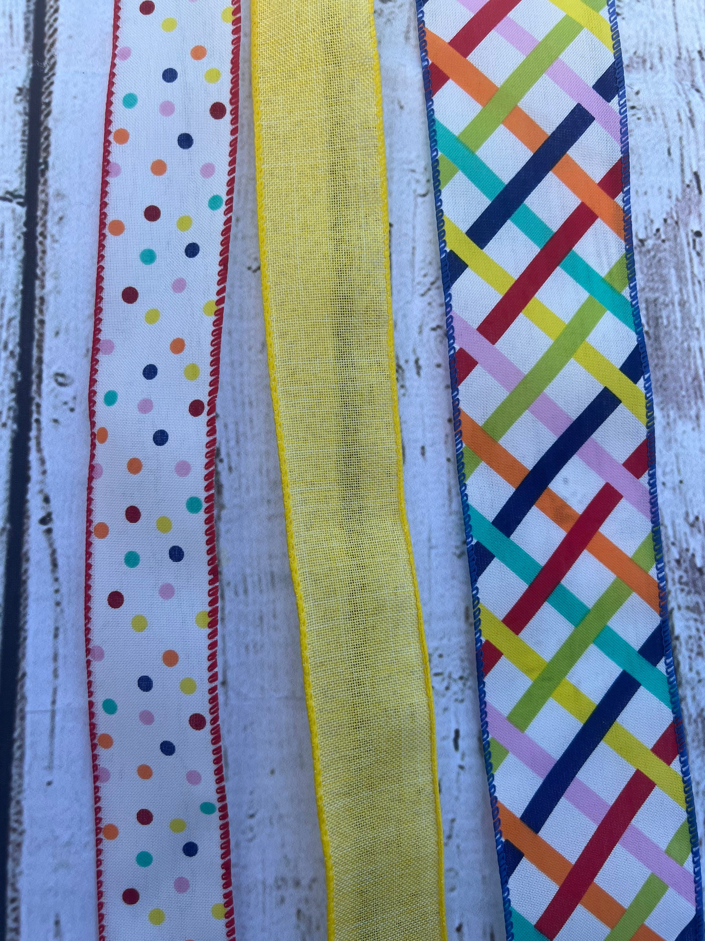 Polka Dot Ribbon Yellow Ribbon Multicolor Ribbon Wired Etsy polka-dot-ribbon-yellow-ribbon-multicolor-ribbon-wired-etsy
