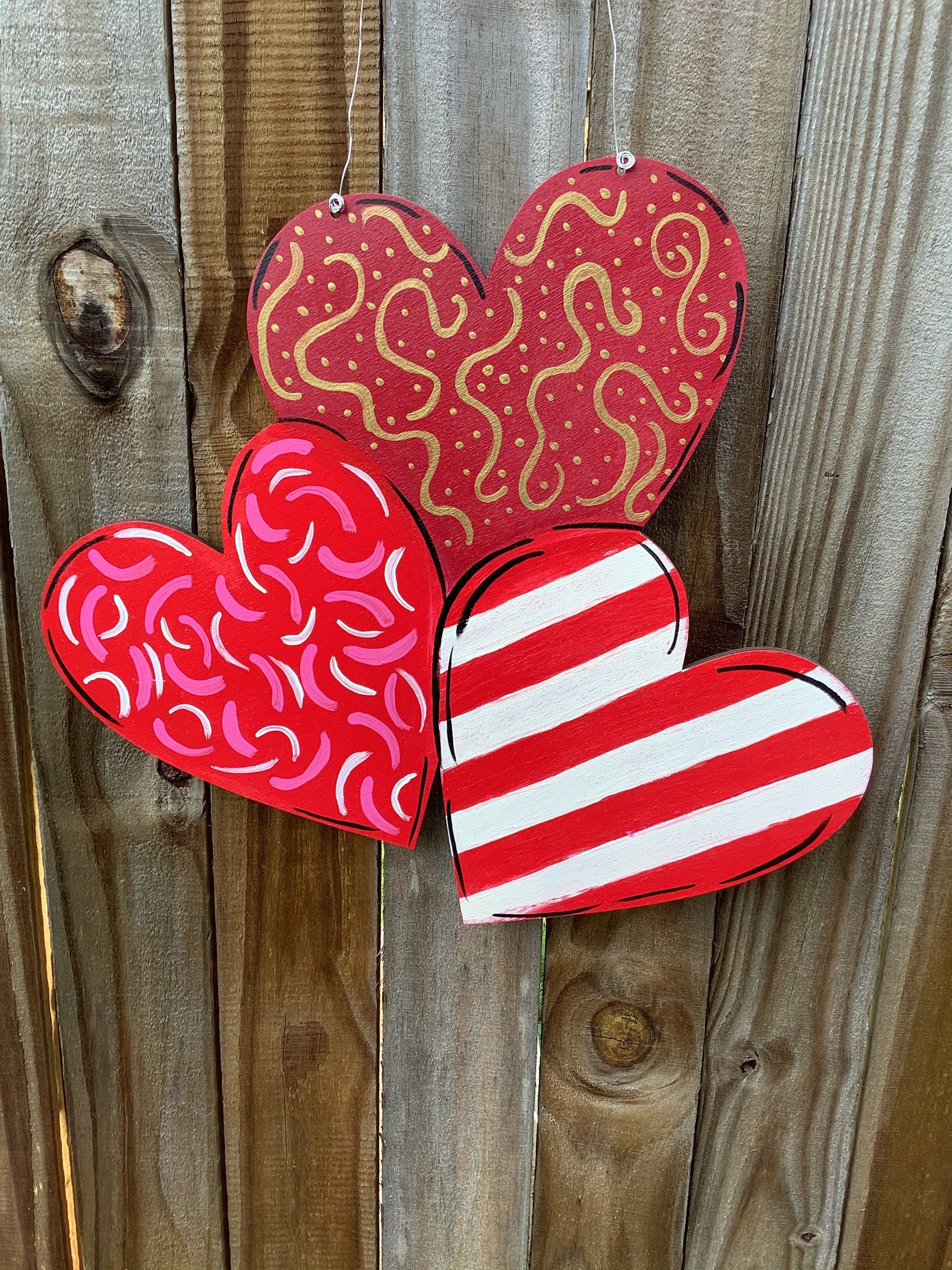 Heart Door Hanger Stacked Heart Door Hanger Whimsical Heart - Etsy