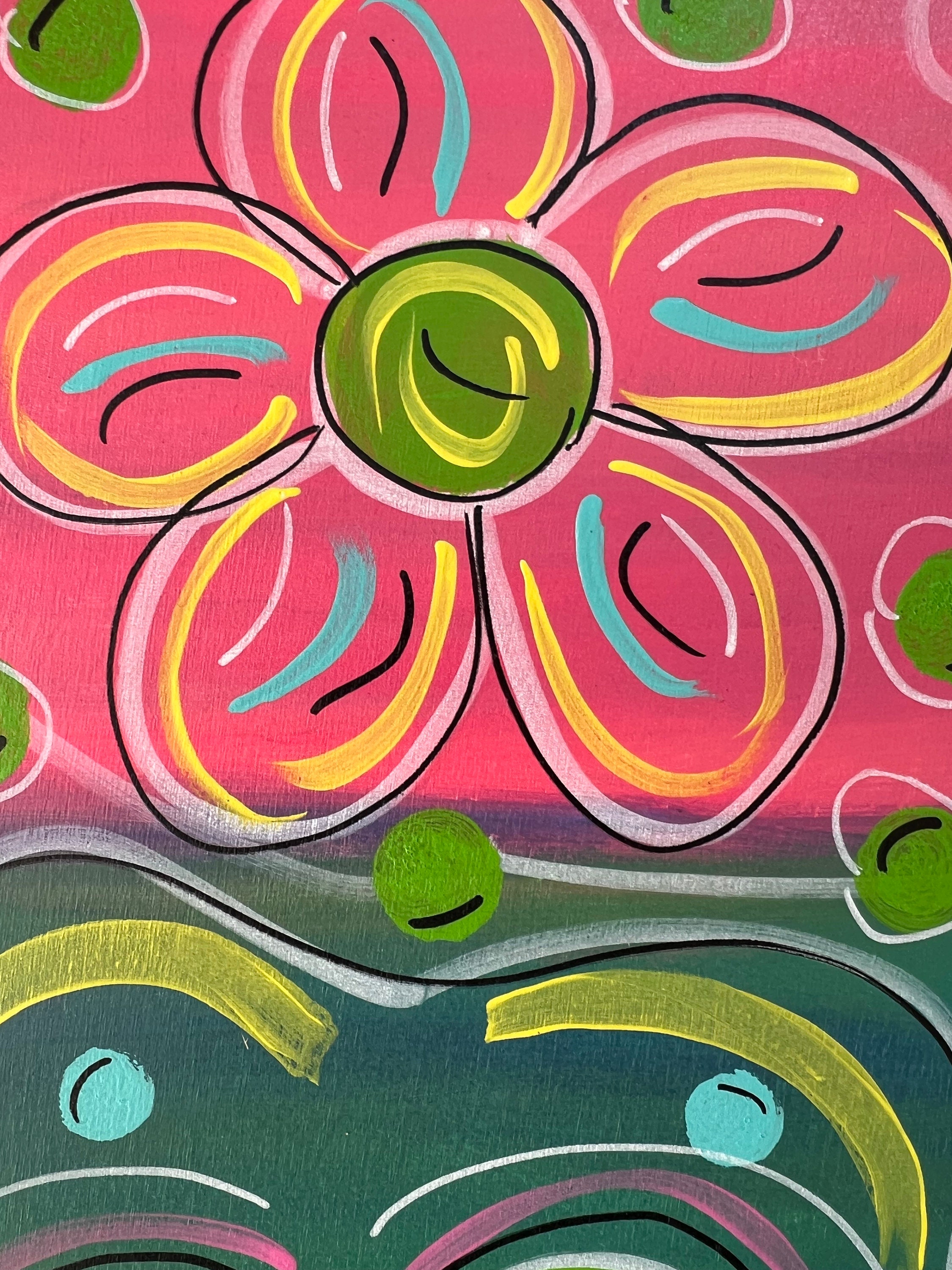 Flower Trio Door Hanger Stacked Flower Door Hanger Whimsical - Etsy