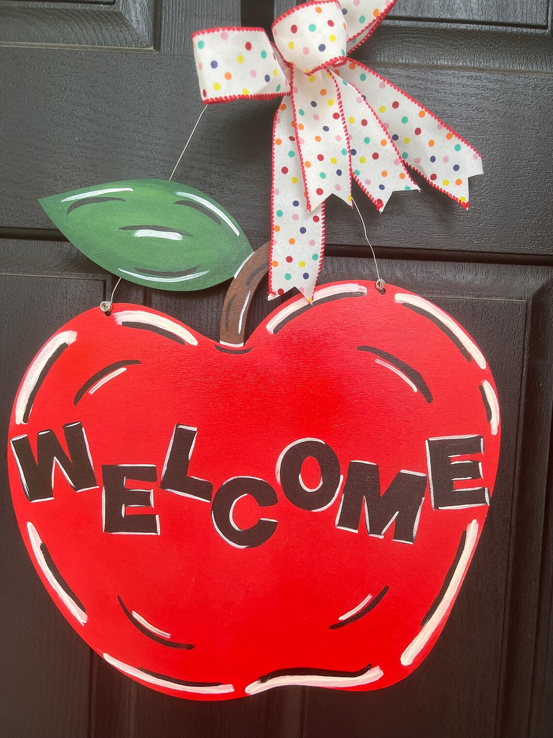Welcome Apple Door Hanger, Classroom Door Hanger, Welcome Class Door ...