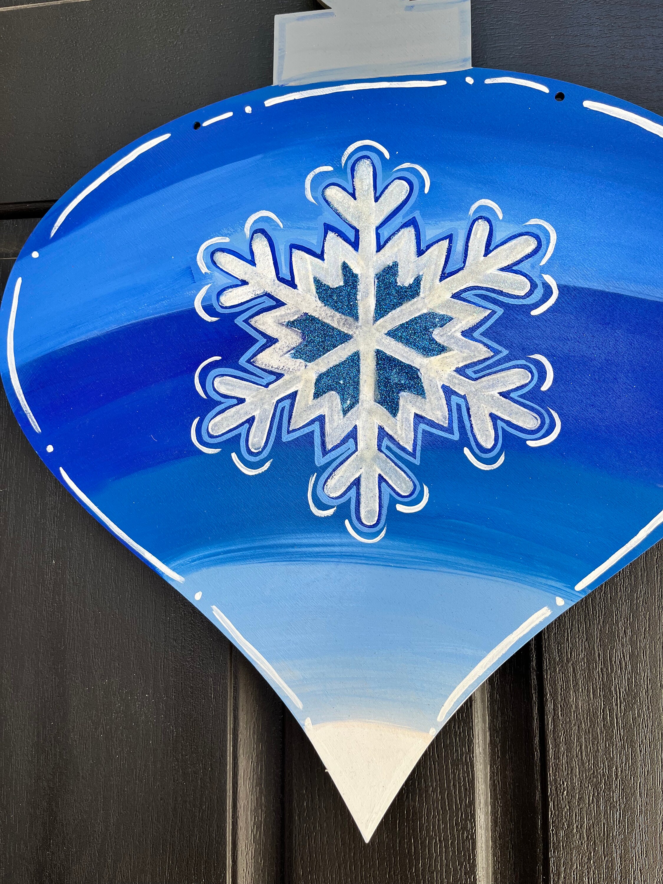Snowflake Ornament Door Hanger, Blue Ombré Snowflake Door Hanger ...