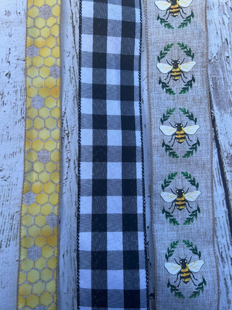 Bumble Bee Ribbon Bundle Ribbon by the Yard Honeycomb - Etsy