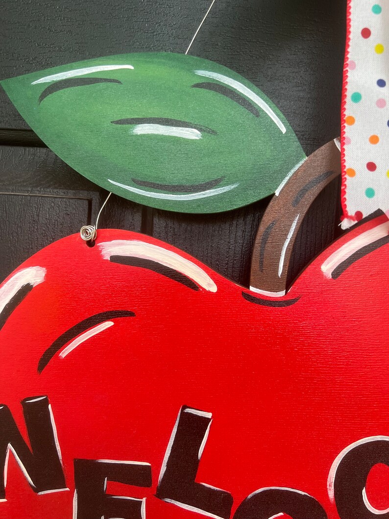 Welcome Apple Door Hanger, Classroom Door Hanger, Welcome Class Door ...