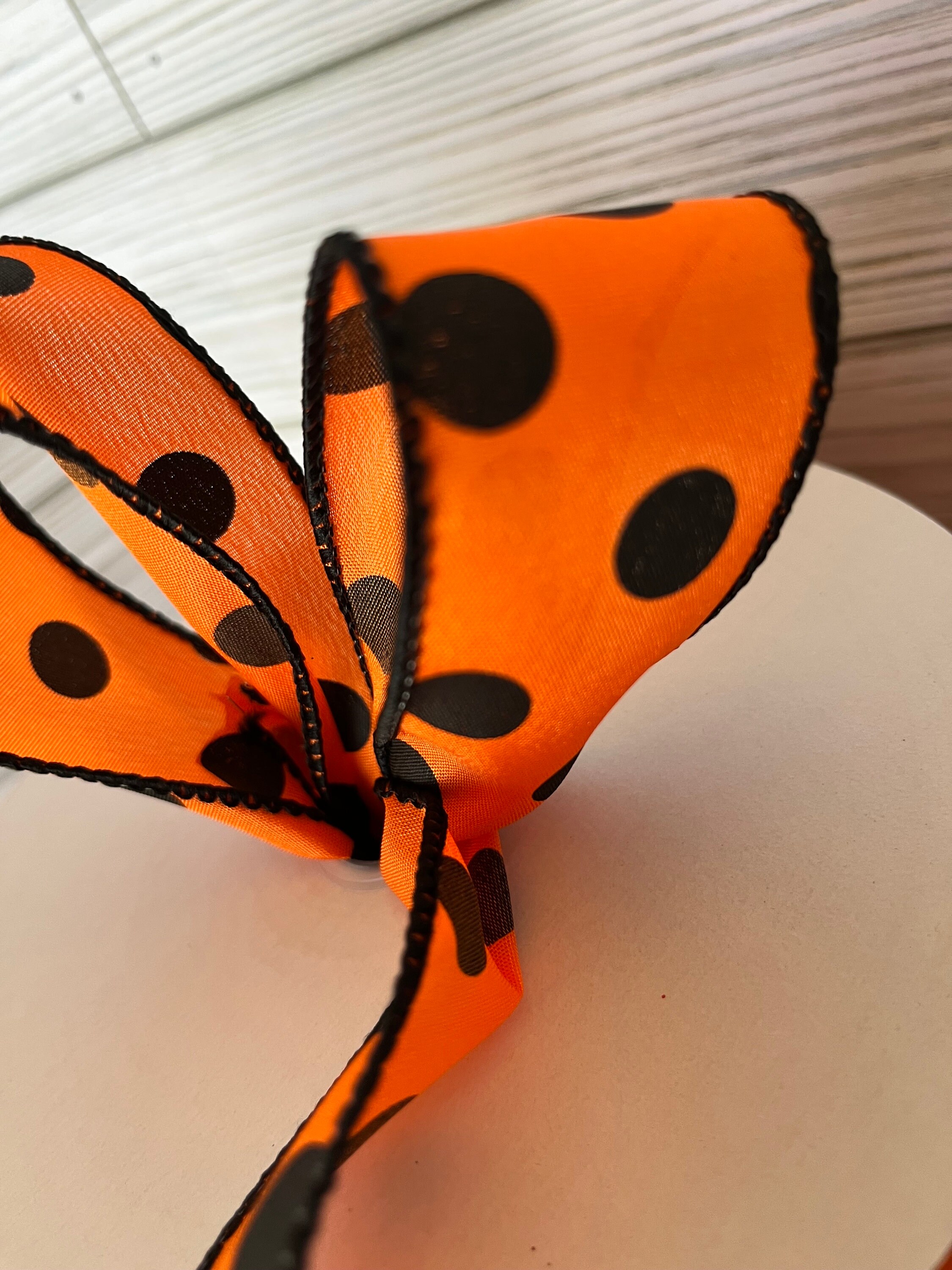Spider Web Ribbon Bundle Orange Black Polka Dot Ribbon Black - Etsy