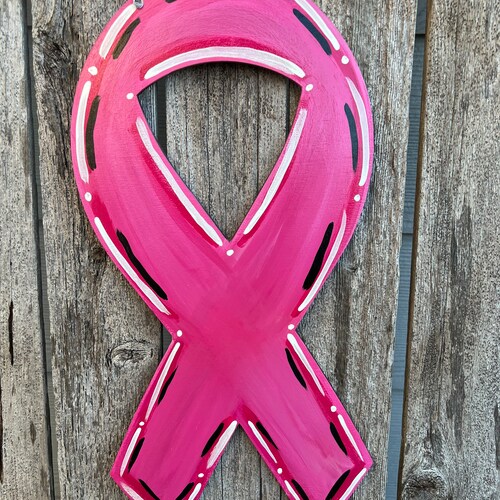 Breast Cancer Awareness Survivor Ribbon Door Hanger - Etsy