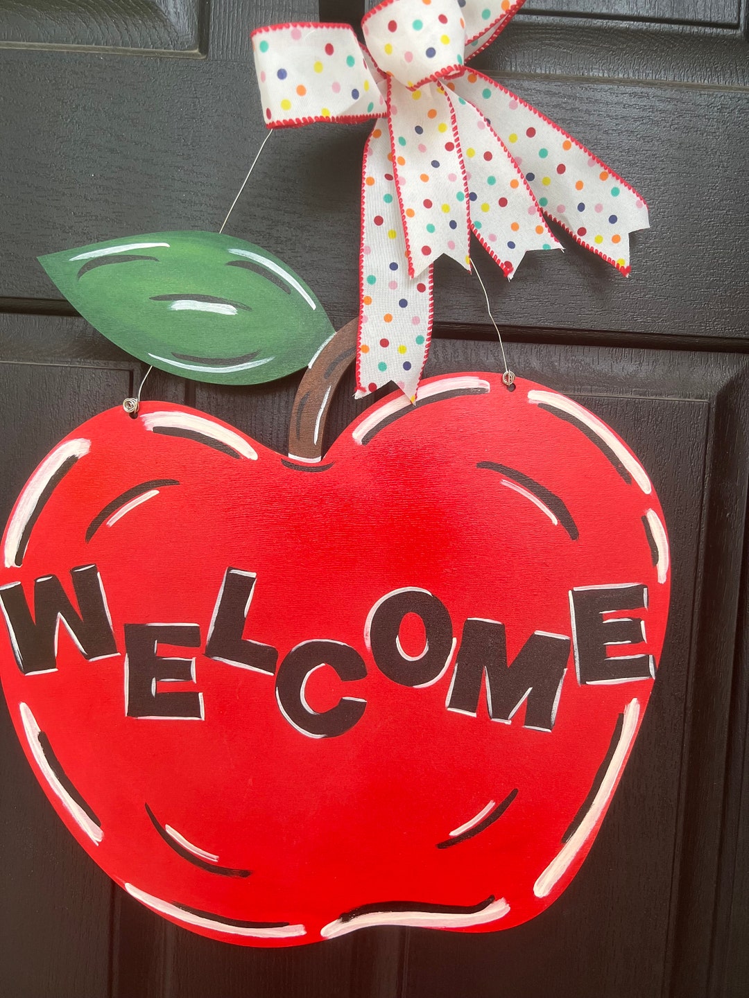 Welcome Apple Door Hanger, Classroom Door Hanger, Welcome Class Door ...