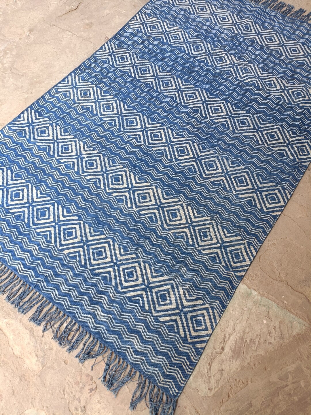 8x10 Feet Rug Bedroom Rug Blue Indigo Rug Handmade Rug Area Rug Indian ...