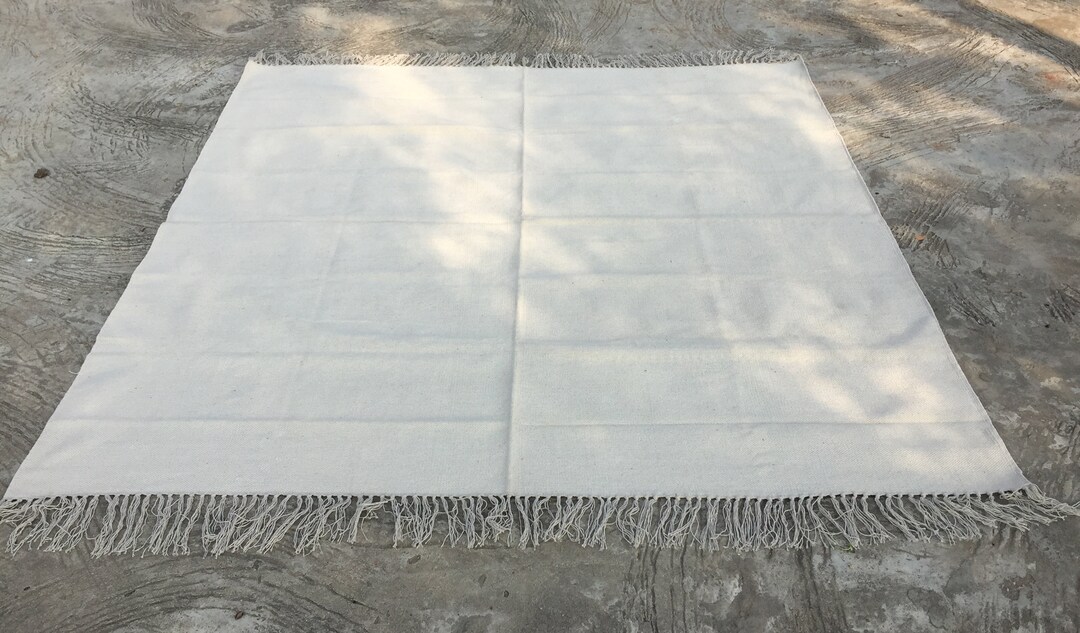 9x12 Feet Rug Area Rug White Rug Solid Rug Handmade Rug Cotton Rug ...