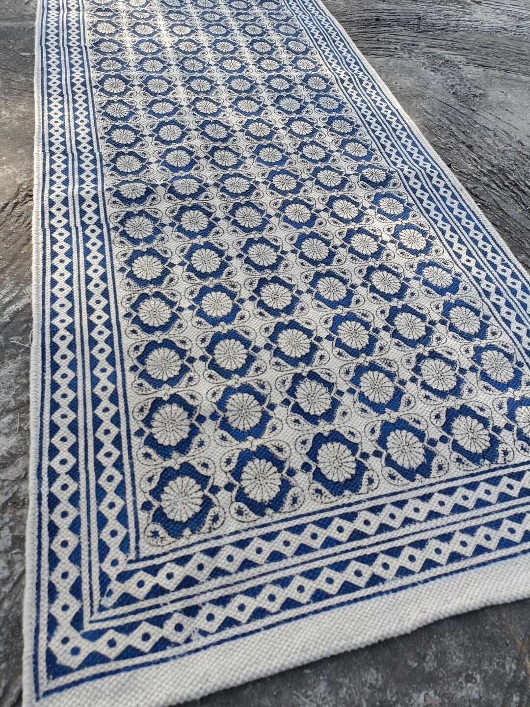 4x6,4x8,4x10,4x12,4x20,blue Runner Cotton Rug Hallway Runner Handmade ...