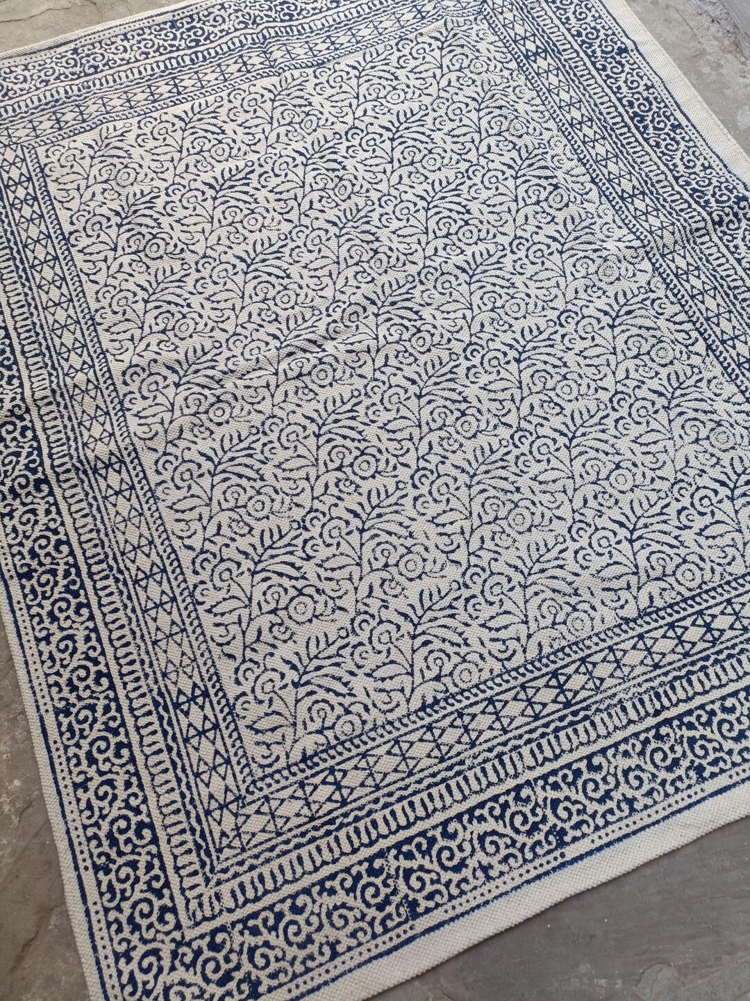 Blue Hallway Runner 4x6,4x8,4x10,4x12,4x14,4x16,4x20 Cotton Handmade ...