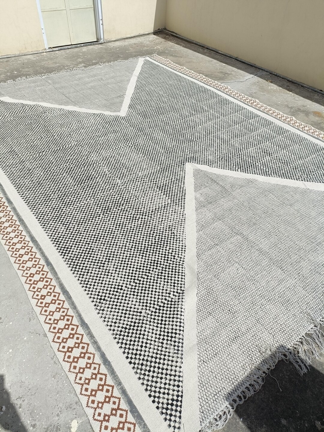 12x14,12x15,12x18,12x20 Handmade Area Rug Floor Carpet Cotton Dhurrie ...