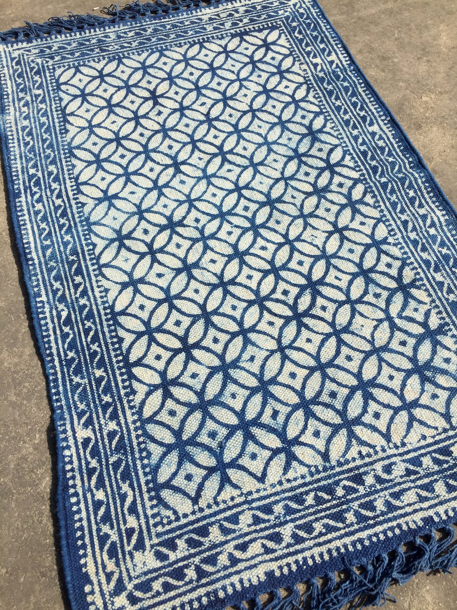 2x3 Door Mat Indian Cotton Rug Indigo Blue Rug Handmade | Etsy