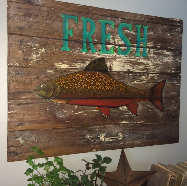 Fresh Fish Sign-vintage Door Architechual Salvage- Handpainted-market ...