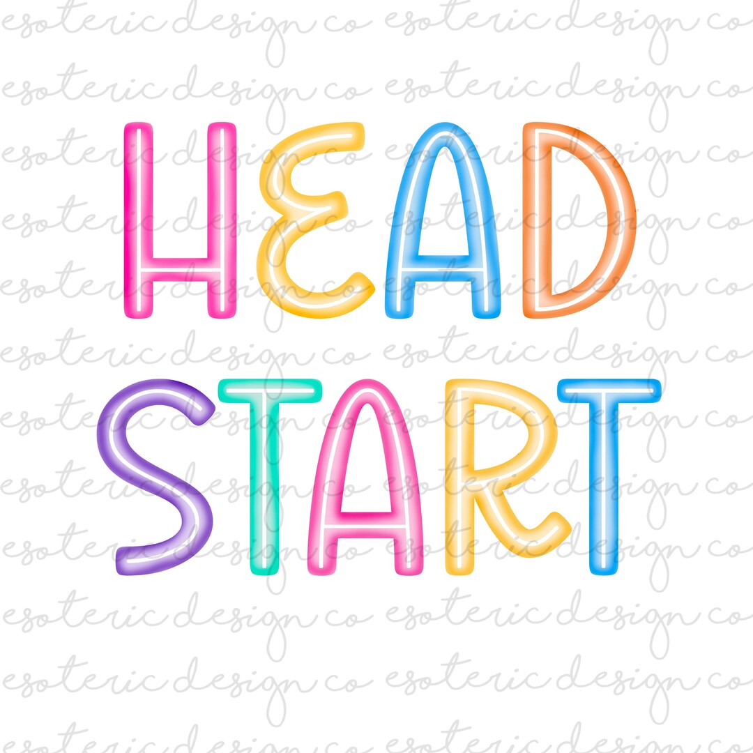 Head Start Lettering Design PNG Full Color Design Sublimation - Etsy