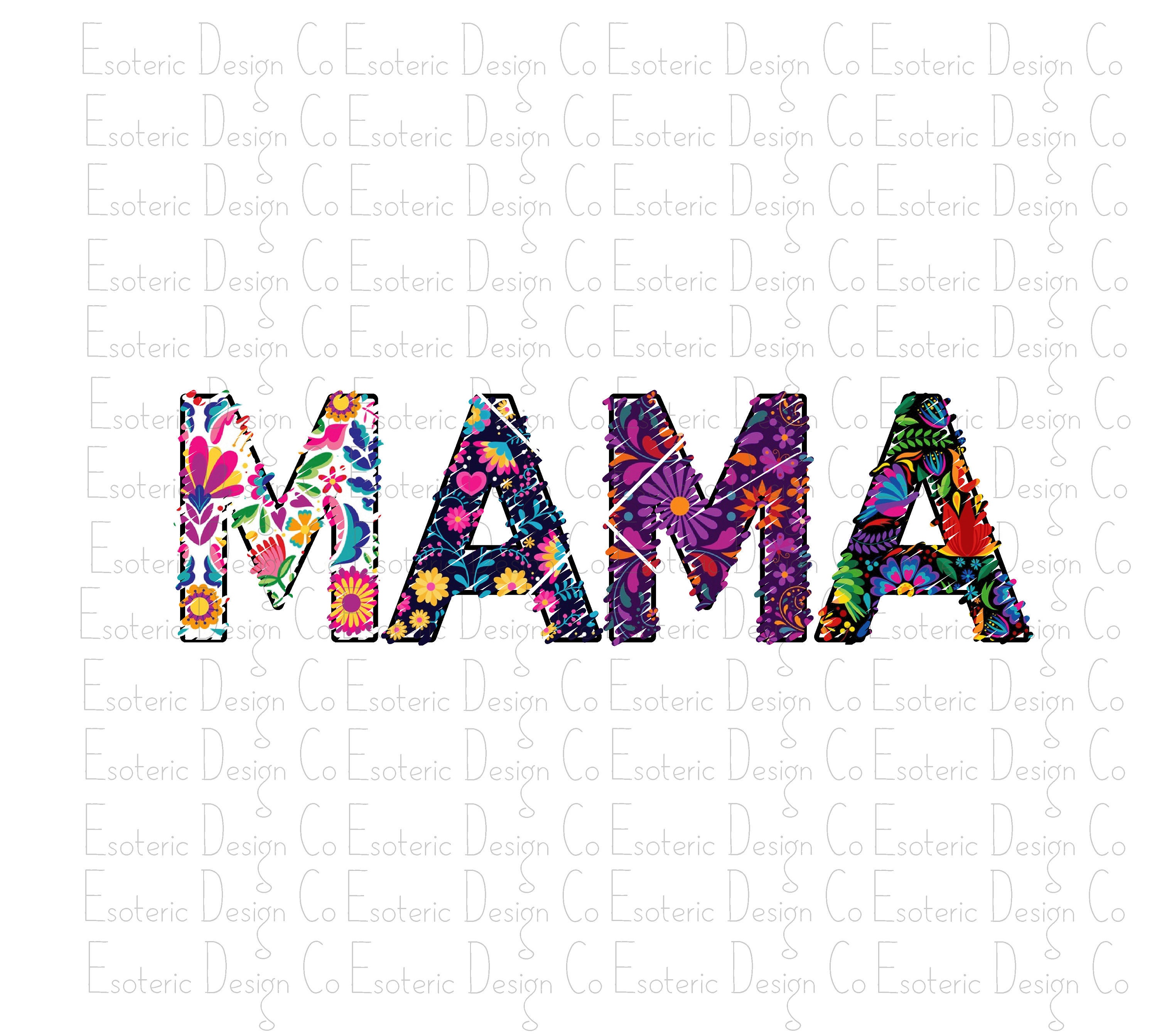 MAMA Scribble Design Full Color PNG Design Digital Download - Etsy
