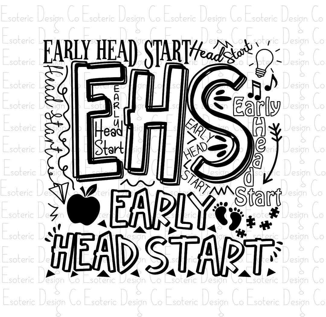 Early Head Start Typography Design - Svg, Png, Eps & Dxf Files - Cut ...