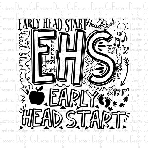 Early Head Start Typography Design Svg Png Eps & Dxf Files - Etsy