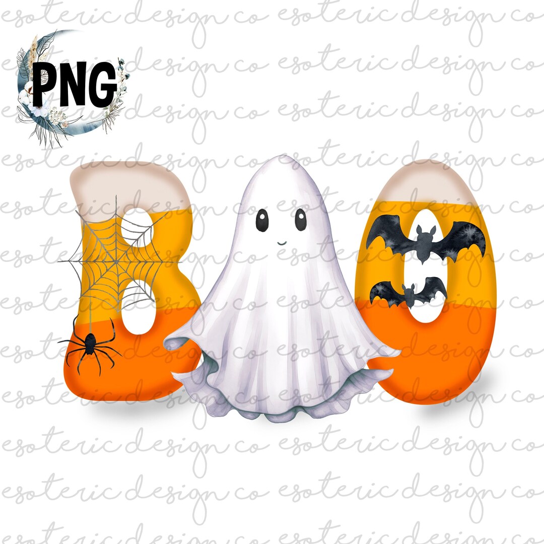 Boo Candy Corn Bat Spiderdesign PNG - Digital Download - Sublimation ...