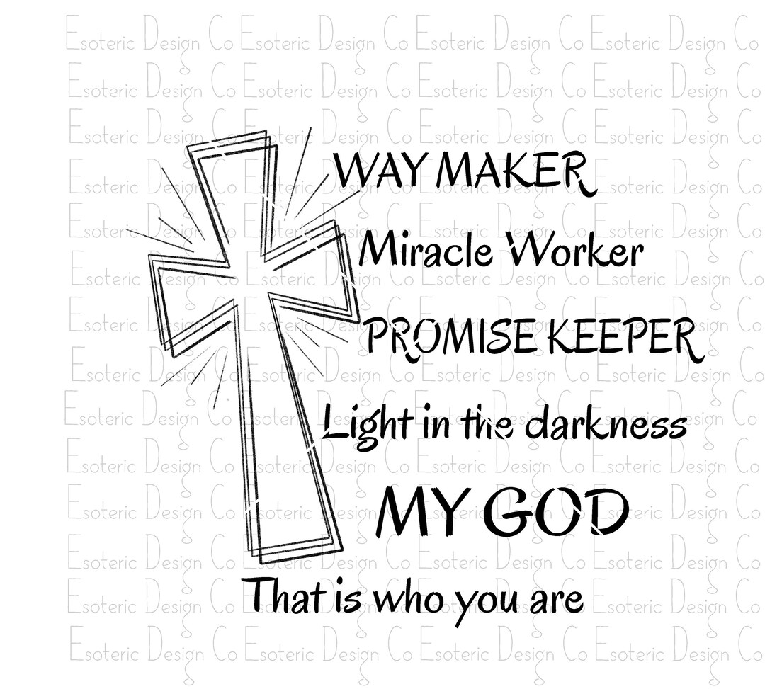 Way Maker My God Cross PNG Design Religious Hand Drawn - Etsy