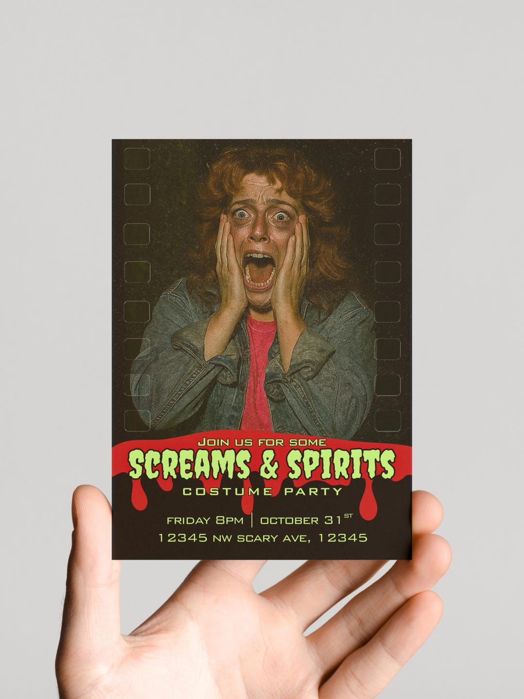 80s Slasher Halloween Party Invitation | VHS Horror Aesthetic (digital ...