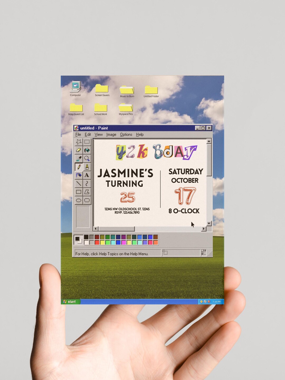 Computer Screen Style Invitation | Microsoft Desktop Inspired Template ...