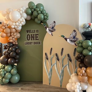 One Lucky Duck Backdrop Sign, Mallard Duck, Duck Theme, Duck Sign ...