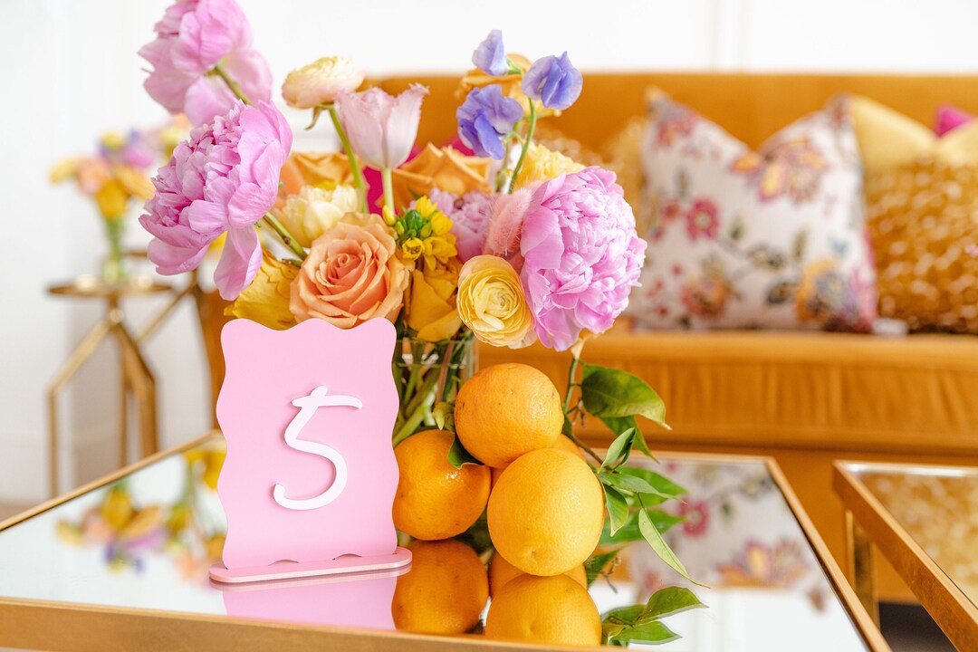 Wedding Table Numbers, Wavy Table Numbers, Table Numbers Wedding ...