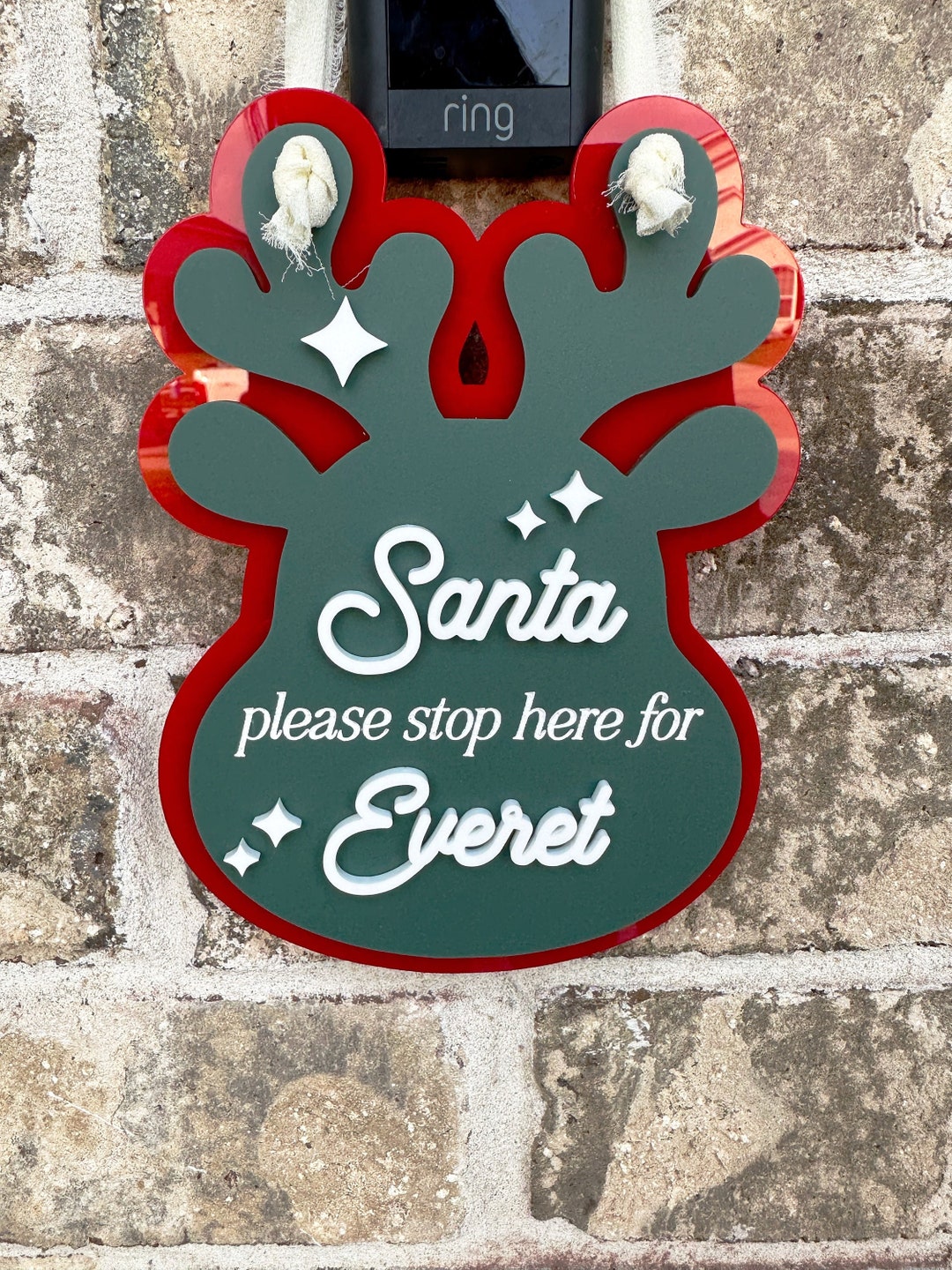 Santa Please Stop For, Santa Sign, Christmas Door Sign, Christmas Decor ...