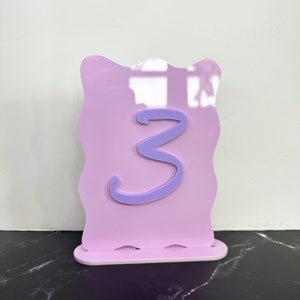 Wedding Table Numbers, Wavy Table Numbers, Table Numbers Wedding ...