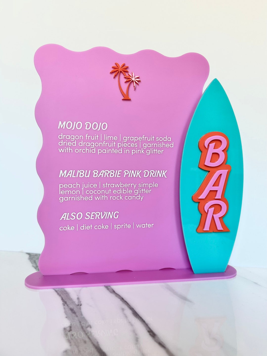 Bar Menu, Barbie Bar Menu, Barbie Party, Menu, Barbie Theme, Drink Menu ...