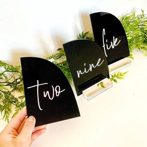 Acrylic Table Numbers, Sail Table Numbers, Half Arch Table Numbers ...