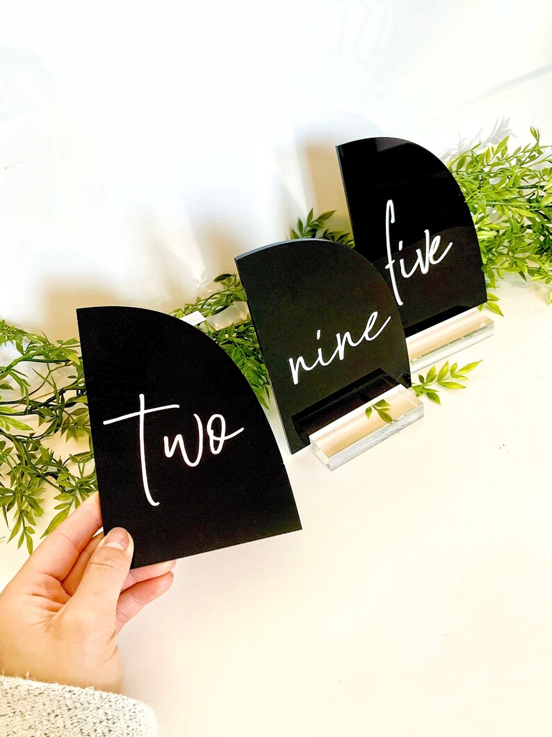 Acrylic Table Numbers Sail Table Numbers Half Arch Table - Etsy