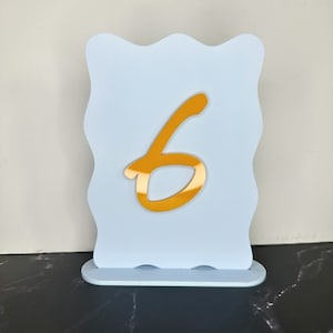 Wedding Table Numbers, Wavy Table Numbers, Table Numbers Wedding ...