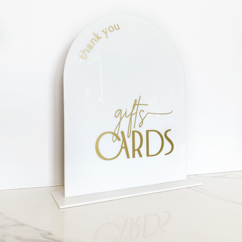 Gifts Table Acrylic Sign Arch White Acrylic Sign Gift and - Etsy