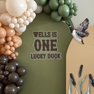 One Lucky Duck Backdrop Sign, Mallard Duck, Duck Theme, Duck Sign ...