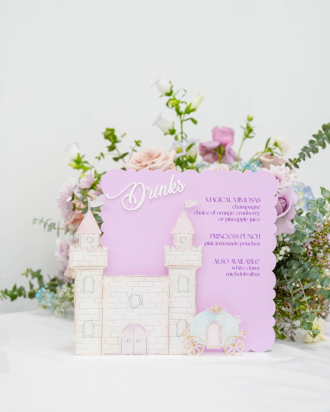 Princess Party Bar Sign, Princess Signs, Princess Theme, Bar Menu ...