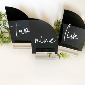 Acrylic Table Numbers, Sail Table Numbers, Half Arch Table Numbers ...