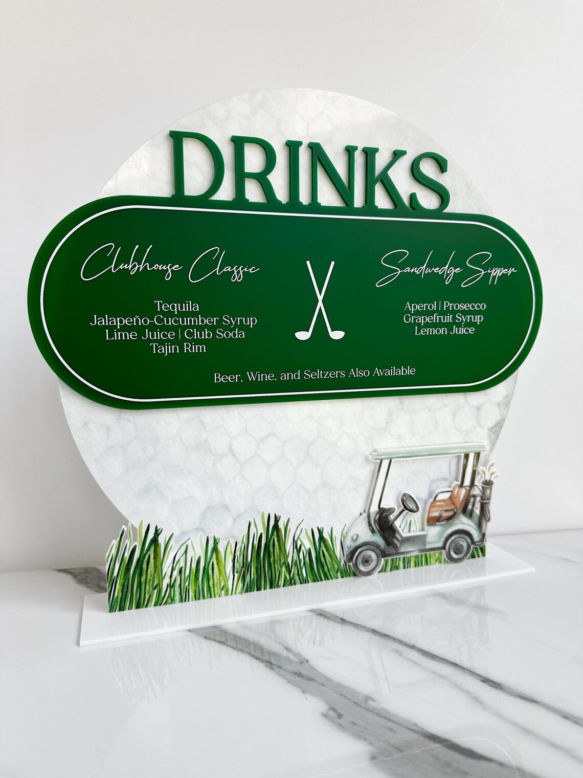 Golf Theme Bar Sign, Golf Cart Decor, Custom Drink Menu - Etsy