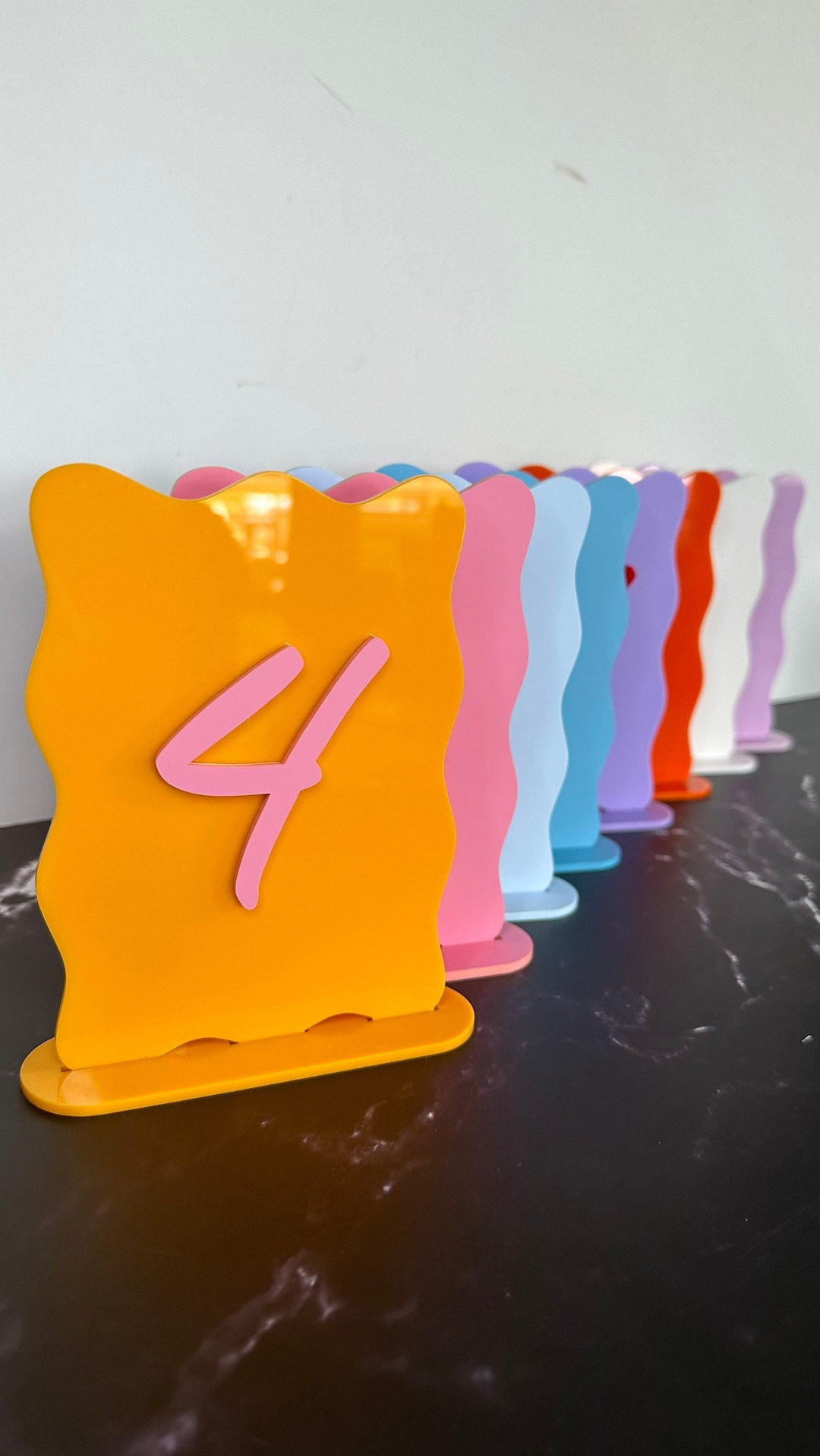Wedding Table Numbers Wavy Table Numbers Table Numbers - Etsy