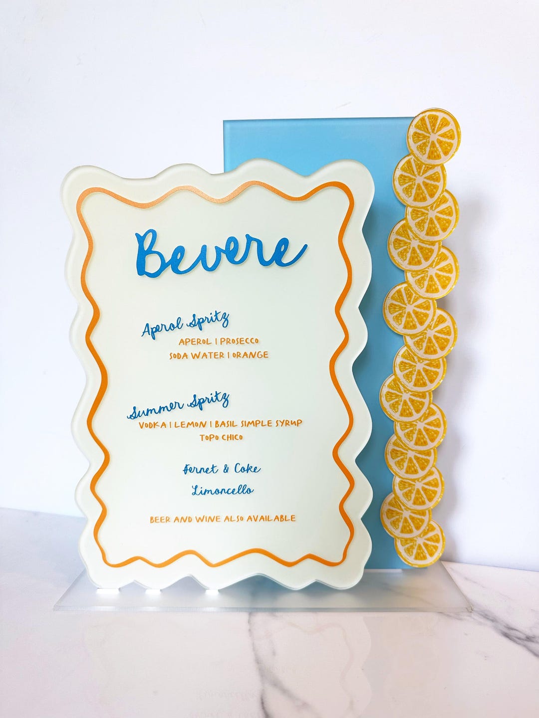 Italian Bar Menu, Lemon Theme, Main Squeeze Bar Menu, Bridal Shower ...