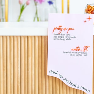 Hanging Bar Sign, Bar Menu, Wedding Bar Menu, Wedding Drink Menu, Drink ...