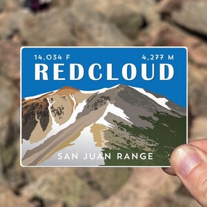 Redcloud Peak Colorado 14er Sticker - Weatherproof, Mountain ...