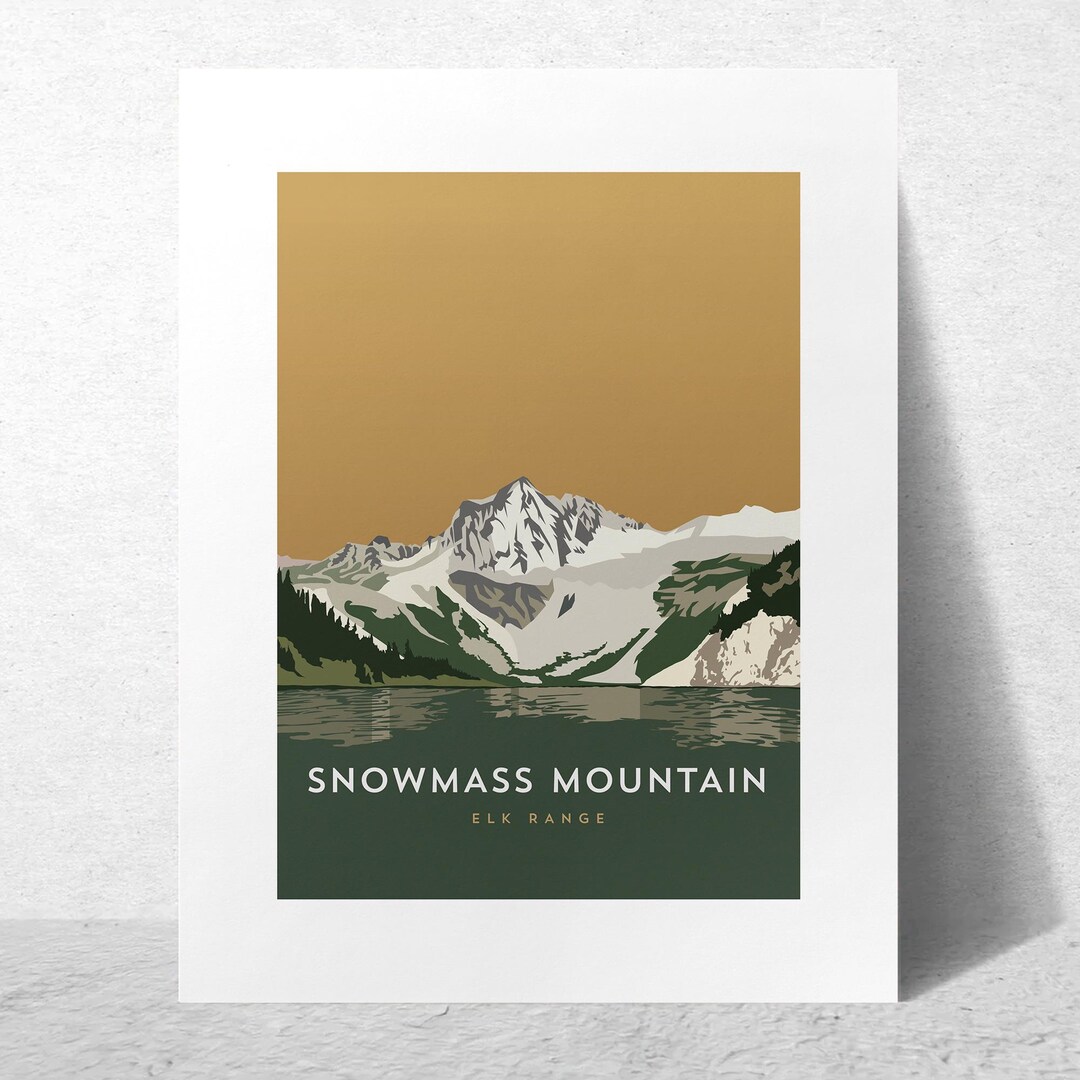 Snowmass Mountain Colorado 14er Print - Custom Sizes, Framed Art ...