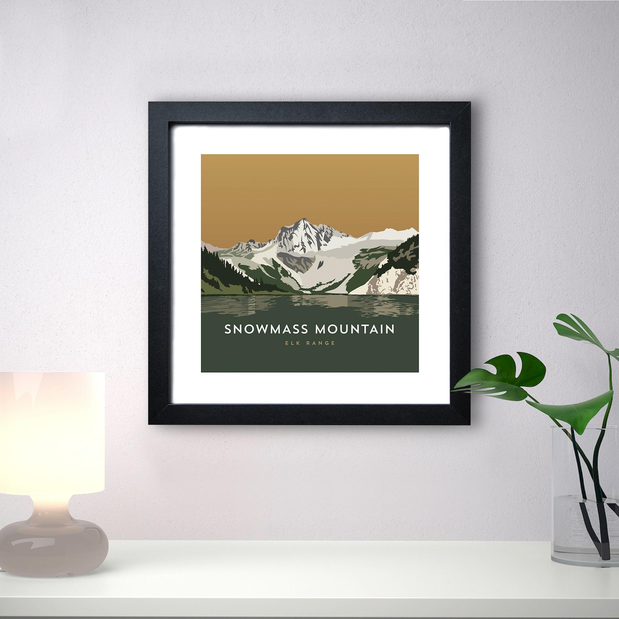 Snowmass Mountain Colorado 14er Print - Custom Sizes, Framed Art ...