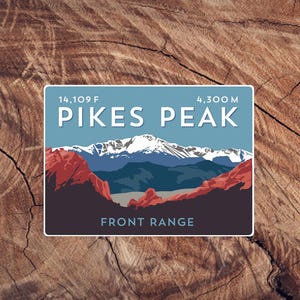 Pikes Peak Colorado 14er Sticker - High Quality, Weatherproof, 14er ...