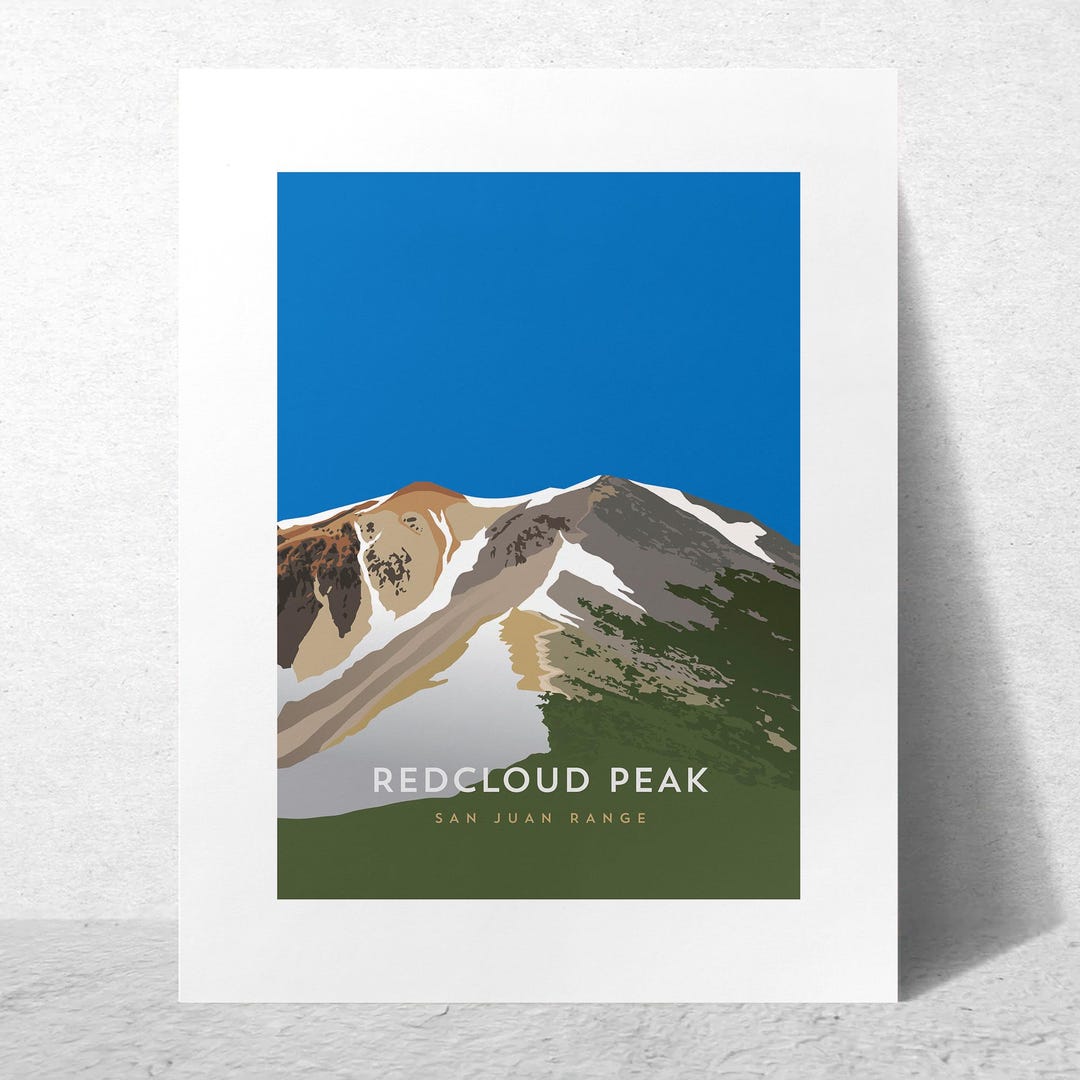 Redcloud Peak Colorado 14er Art Print - High Quality, 14er Poster ...