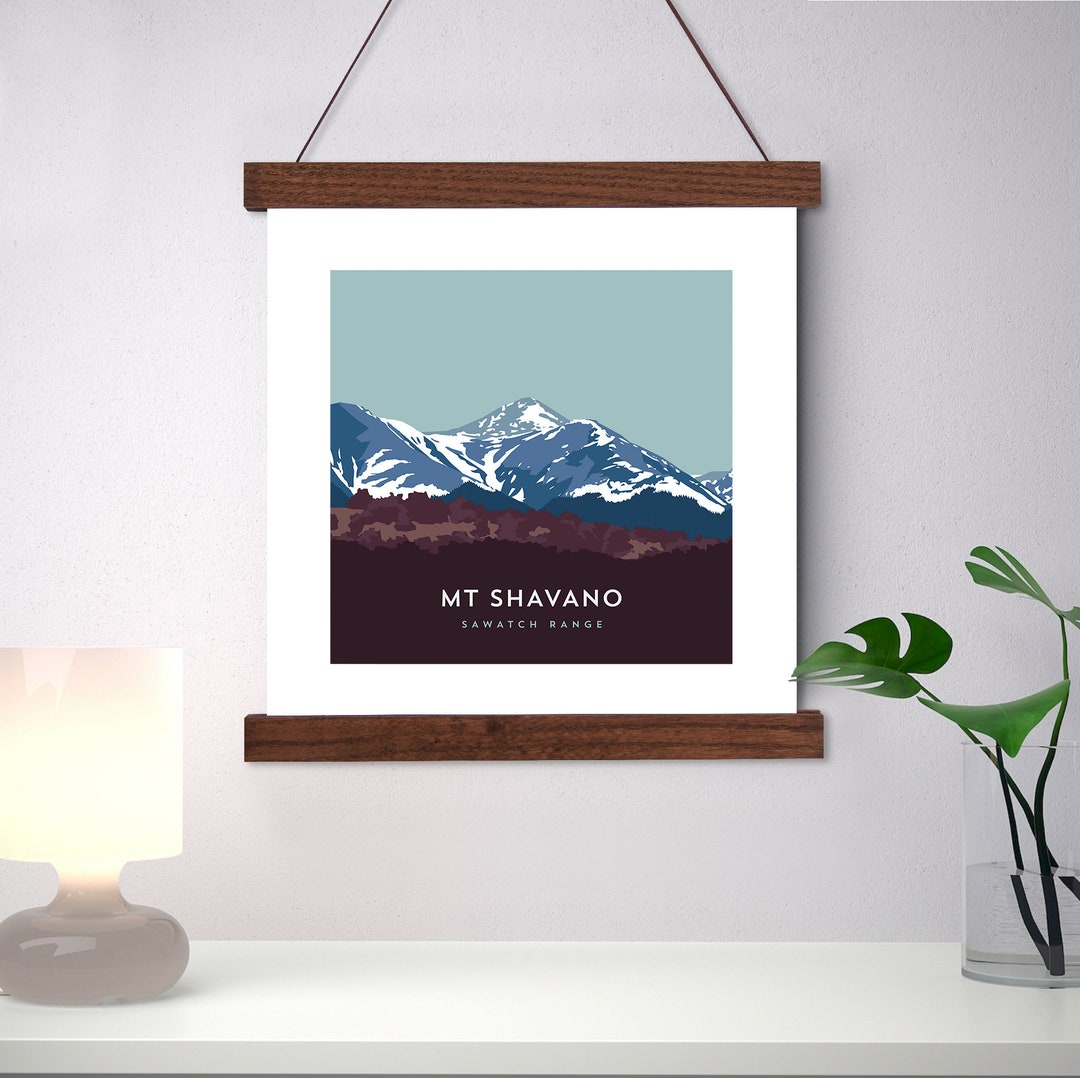 Mount Shavano Colorado 14er Art Print high quality, 14er poster, 14er ...