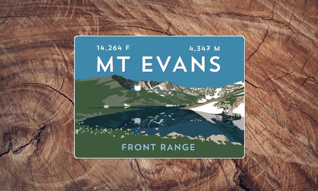 Mount Evans Colorado 14er Sticker High Quality, Weatherproof, 14er ...