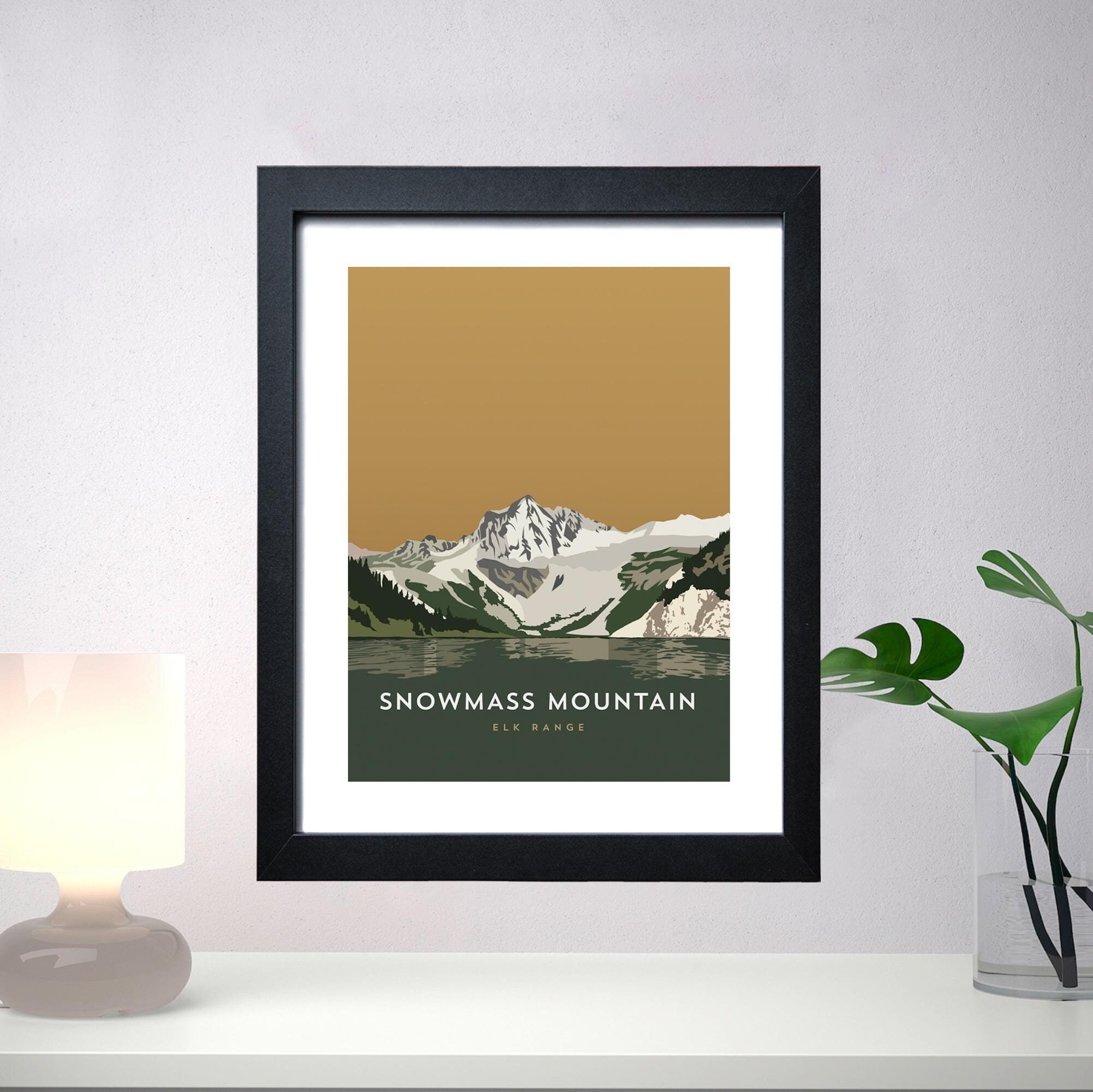 Snowmass Mountain Colorado 14er Print - Custom Sizes, Framed Art ...